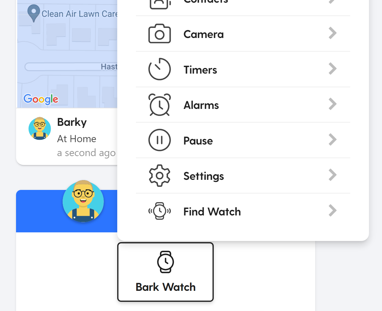 Manage the camera of the Bark Watch – Bark